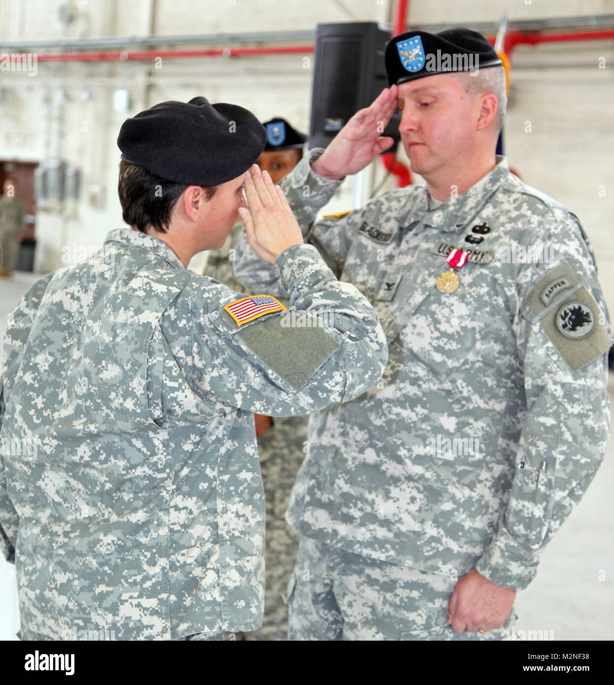 Major Gen. Maria L. Britt presents the Meritorious Service Medal to Col ...