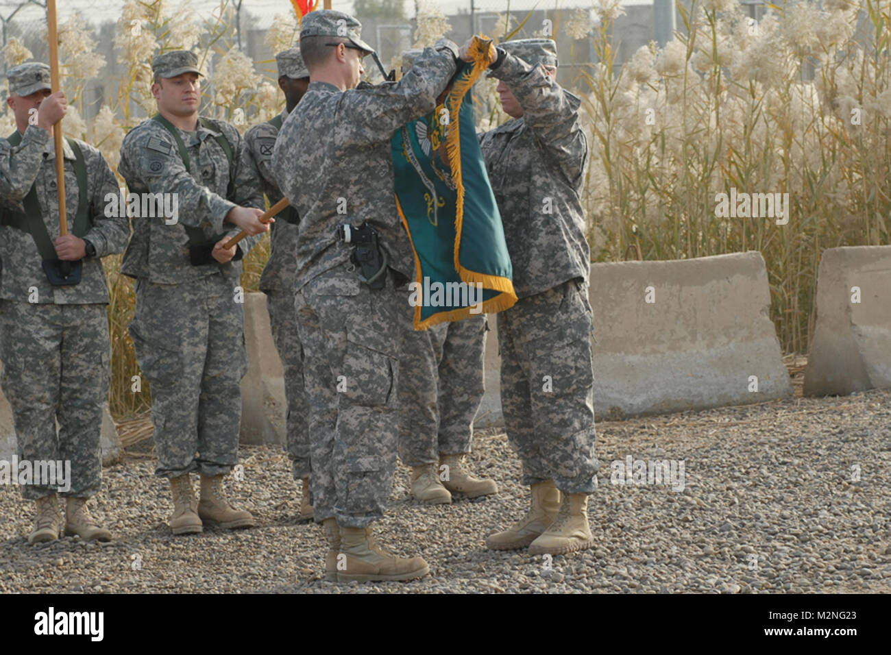 Casing the DSTB flag by 1st Armored Division and Fort Bliss Stock Photo ...