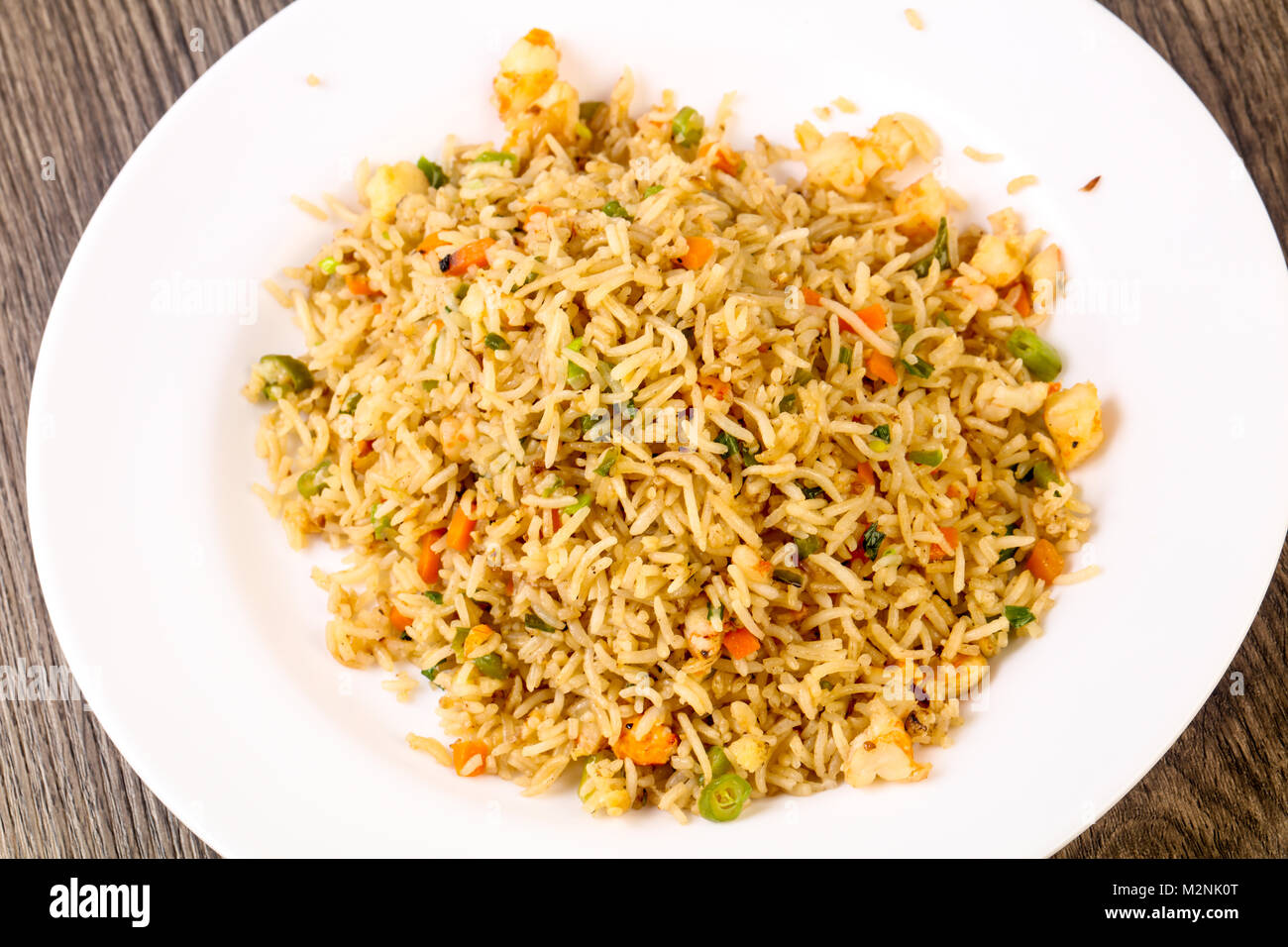 Indian traditional cuisine - Fried rice with prawn Stock Photo - Alamy