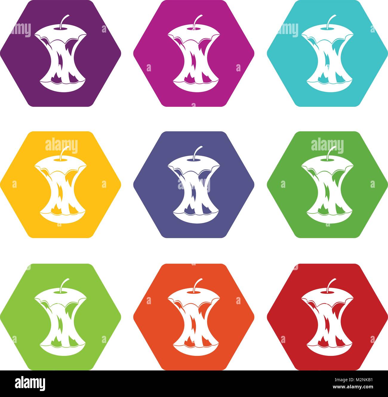Apple core icon set color hexahedron Stock Vector Image & Art - Alamy