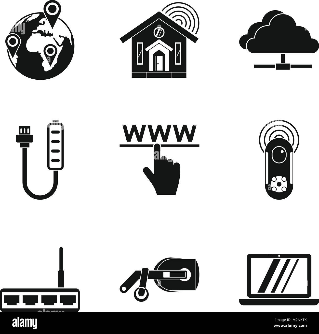 Home network icons set, simple style Stock Vector Image & Art - Alamy