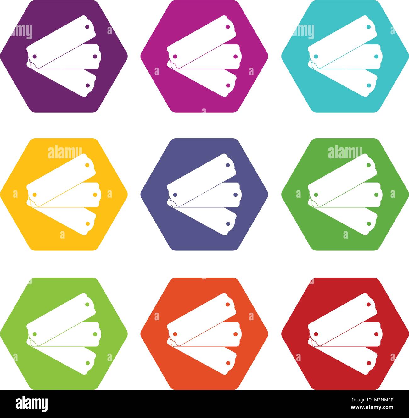 Three tags icon set color hexahedron Stock Vector Image & Art - Alamy