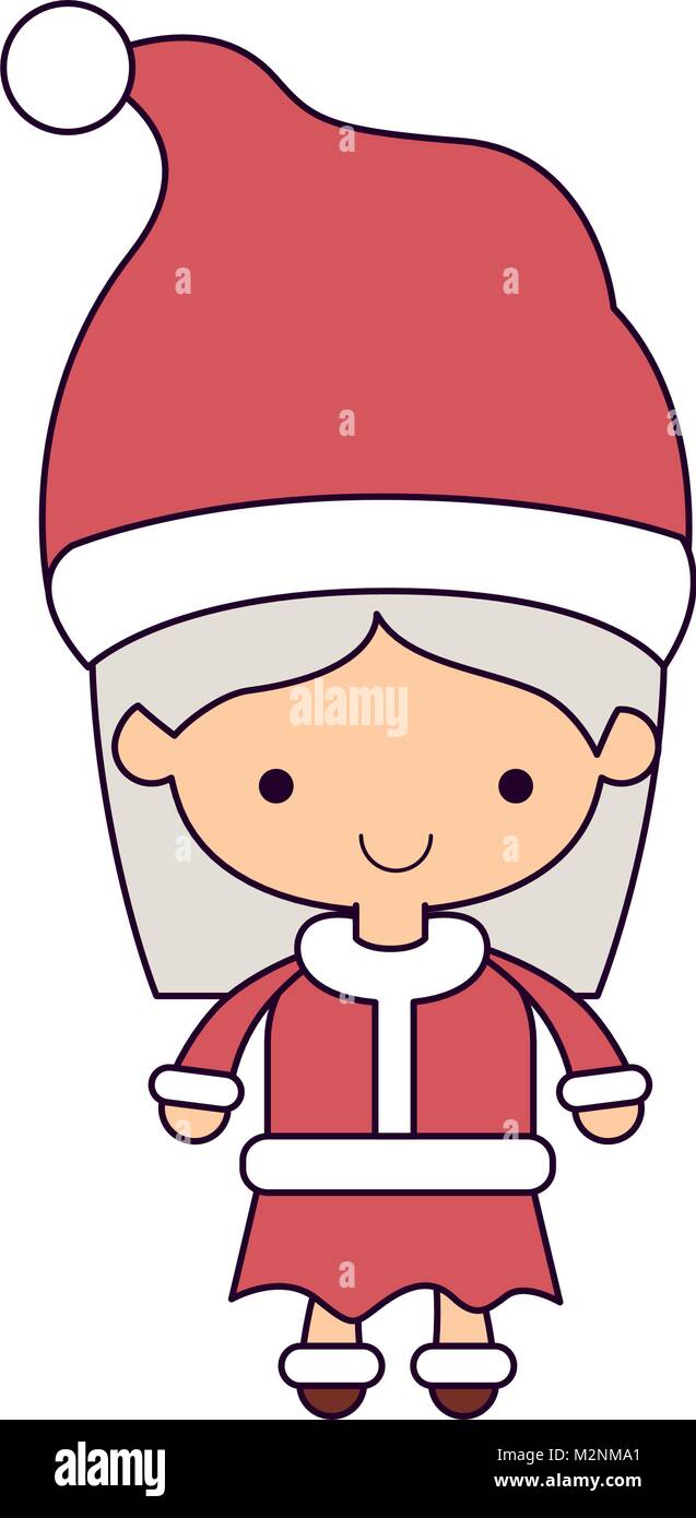 santa claus woman cartoon full body face smiling expression colorful ...