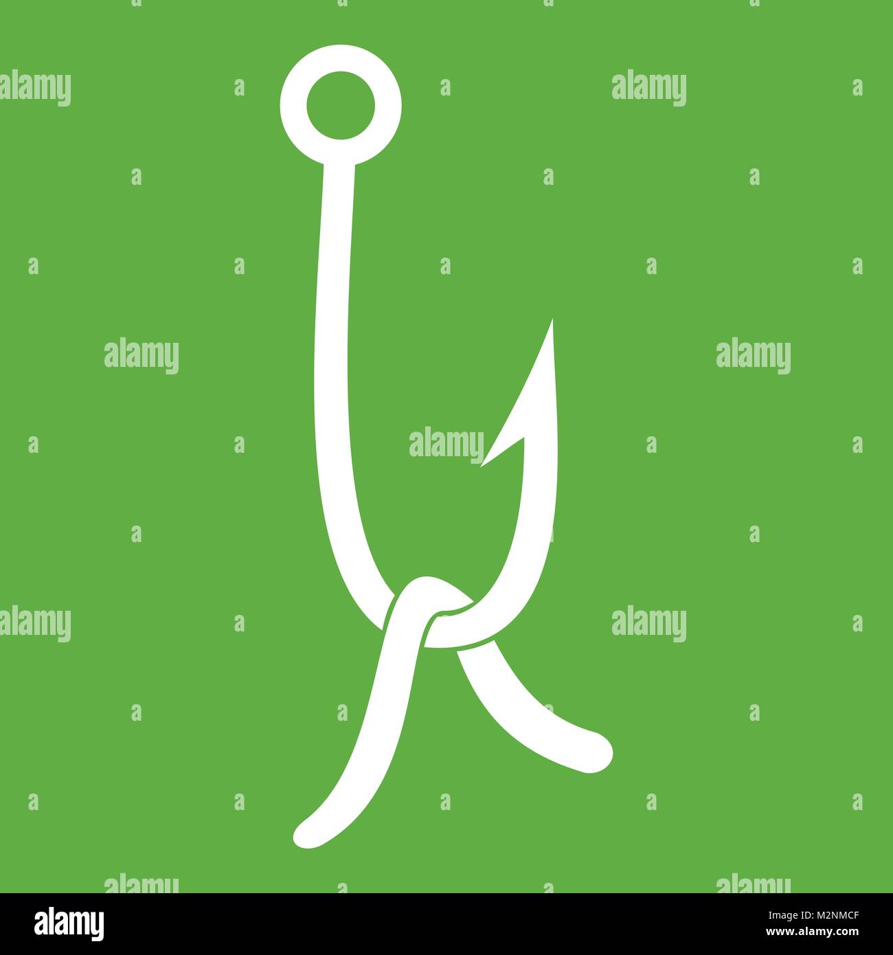 Fish hook with earthworm icon green Stock Vector Image & Art - Alamy