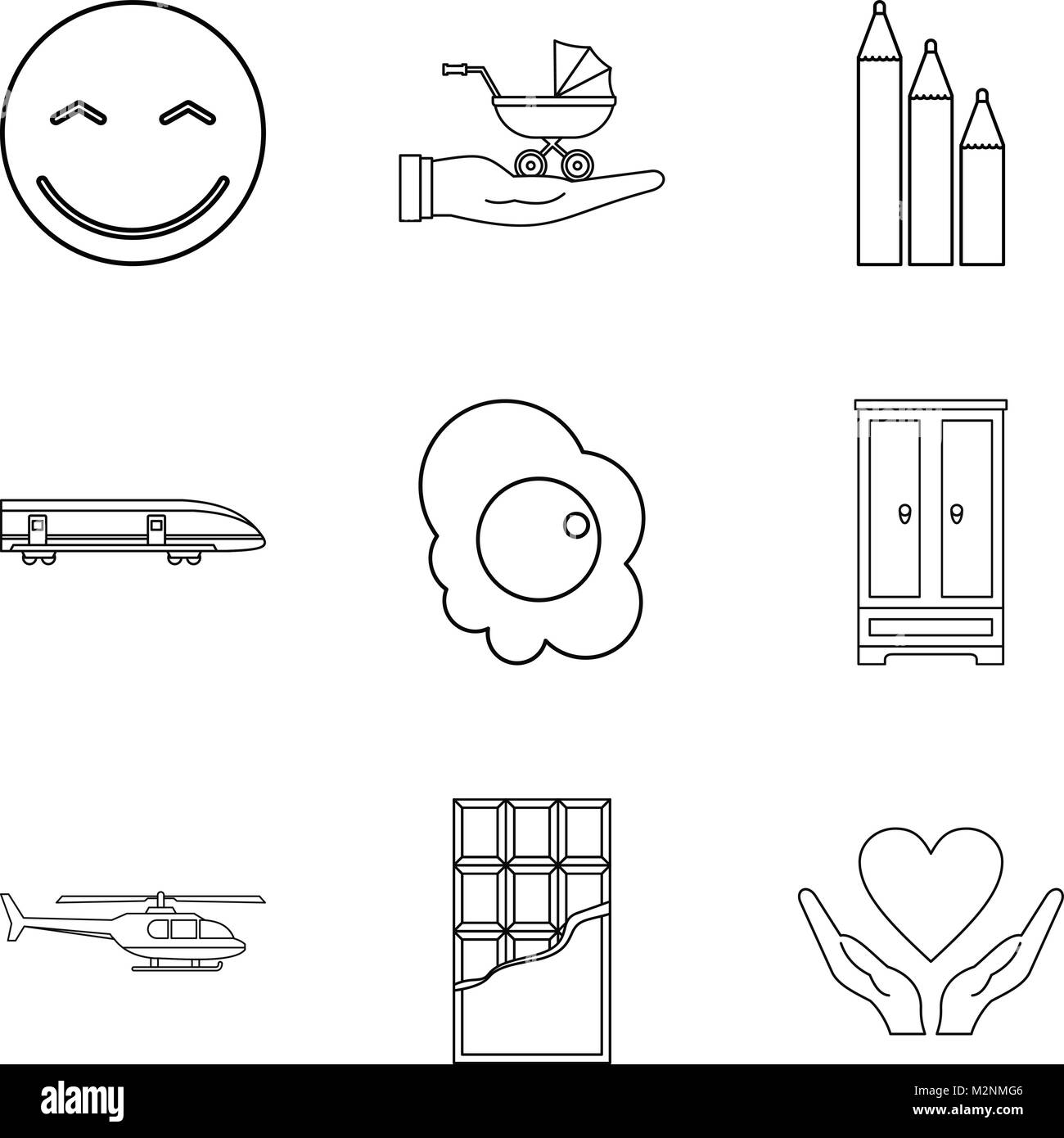 Infant school icons set, outline style Stock Vector Image & Art - Alamy