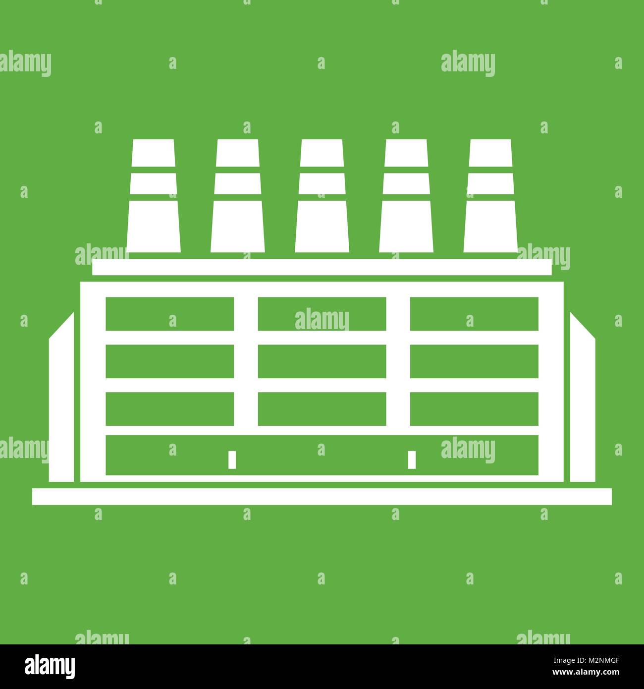 Manufacturing factory building icon green Stock Vector Image & Art - Alamy