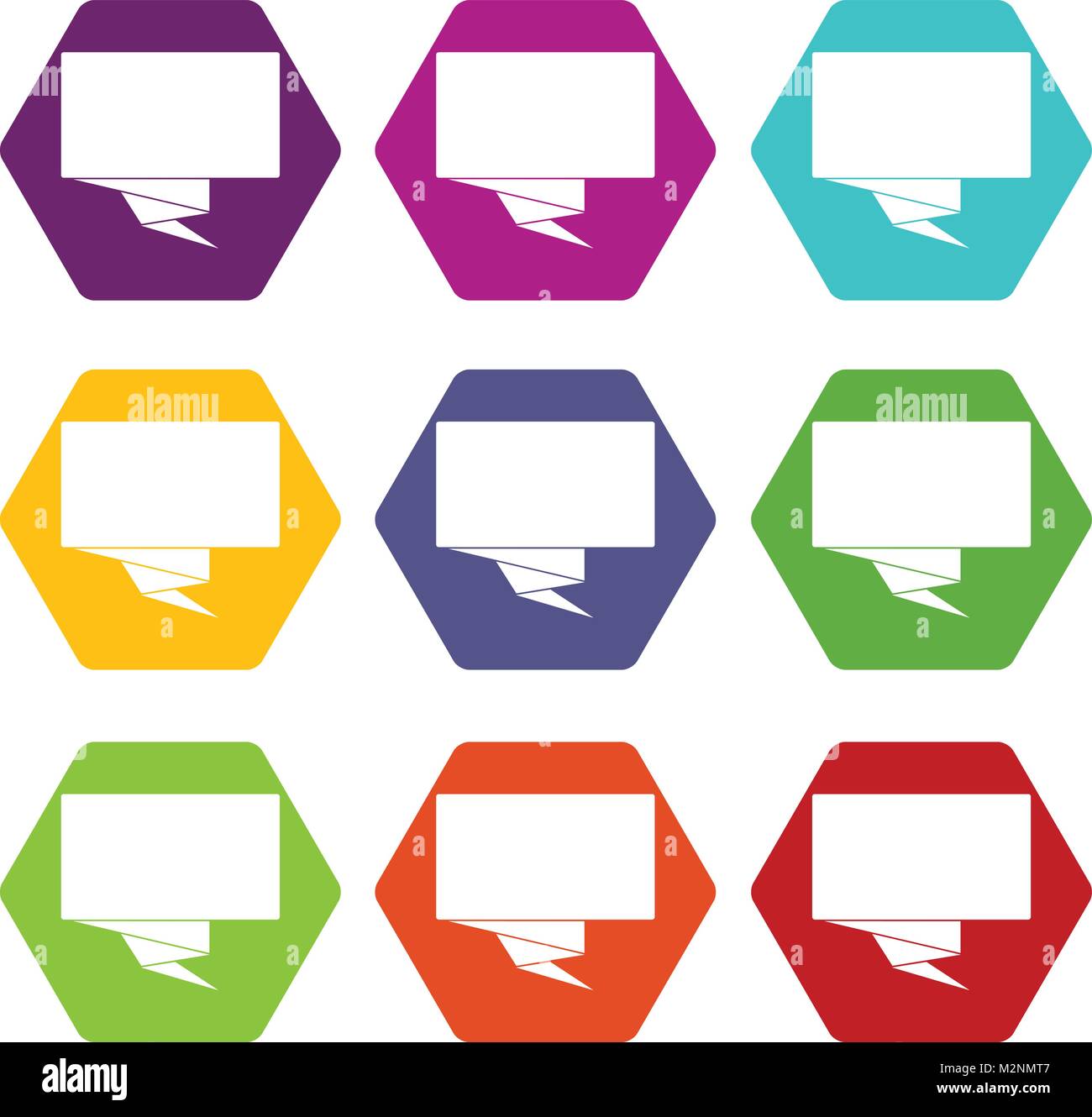 Square banner icon set color hexahedron Stock Vector Image & Art - Alamy