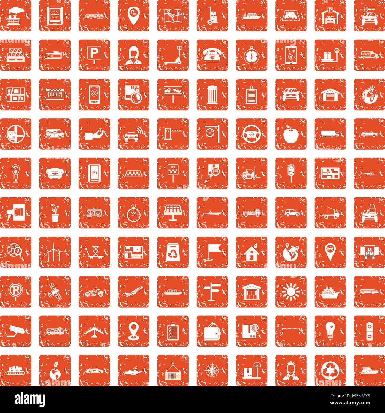 100 navigation icons set grunge orange Stock Vector Image & Art - Alamy