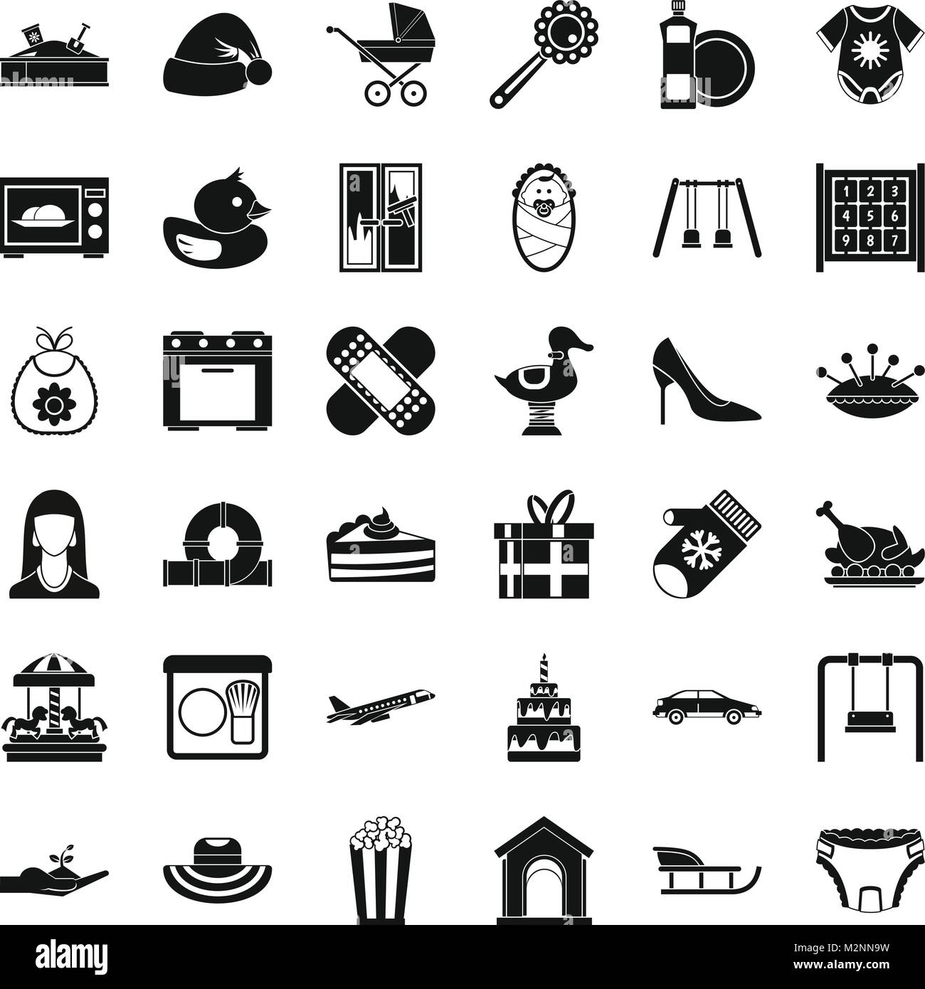 Bring up children icons set, simple style Stock Vector Image & Art - Alamy