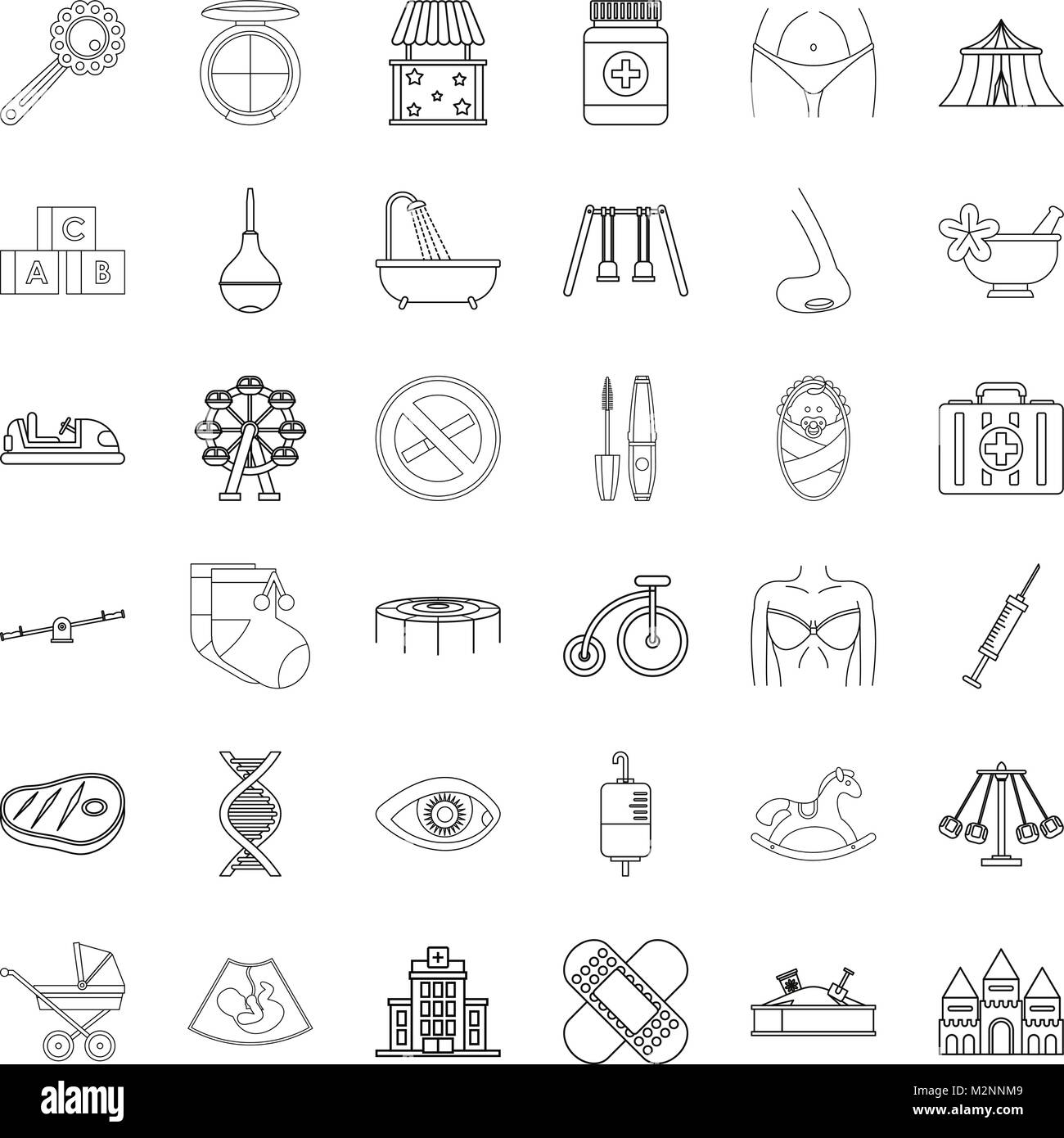 Hereditary icons set, outline style Stock Vector Image & Art - Alamy