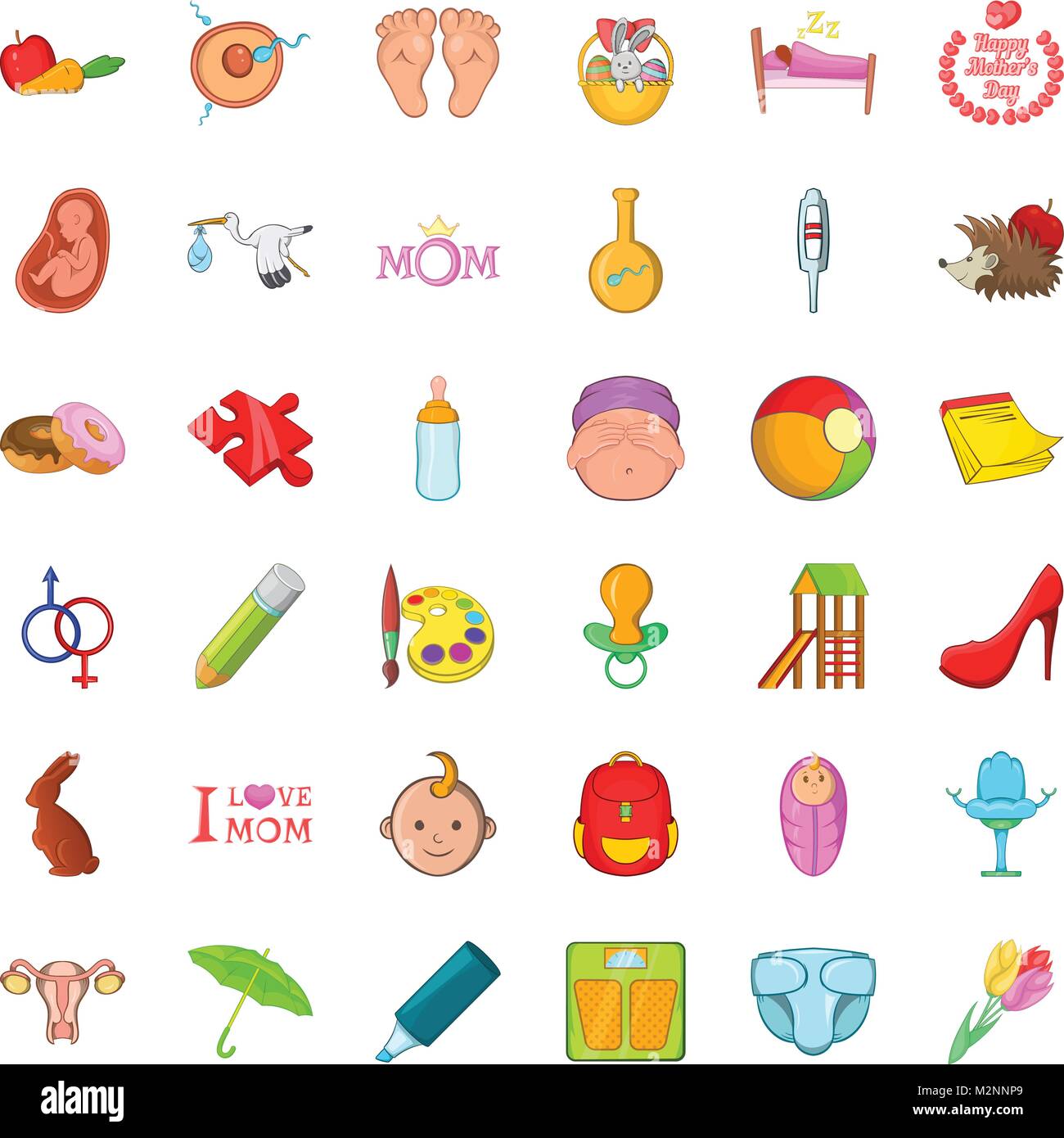 Boyhood icons set, cartoon style Stock Vector Image & Art - Alamy