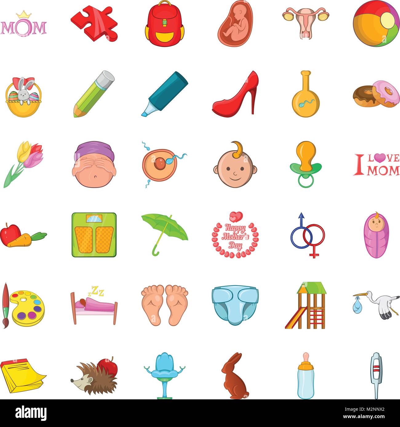 Youthful icons set, cartoon style Stock Vector Image & Art - Alamy