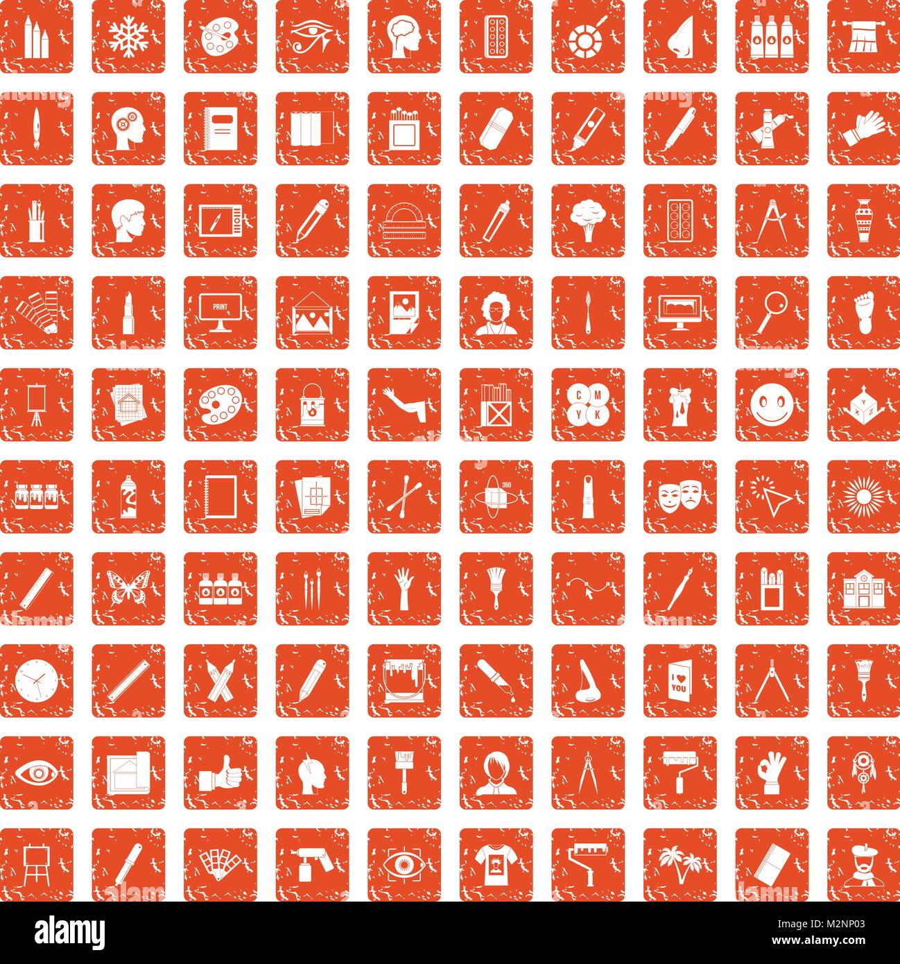 100 paint icons set grunge orange Stock Vector Image & Art - Alamy