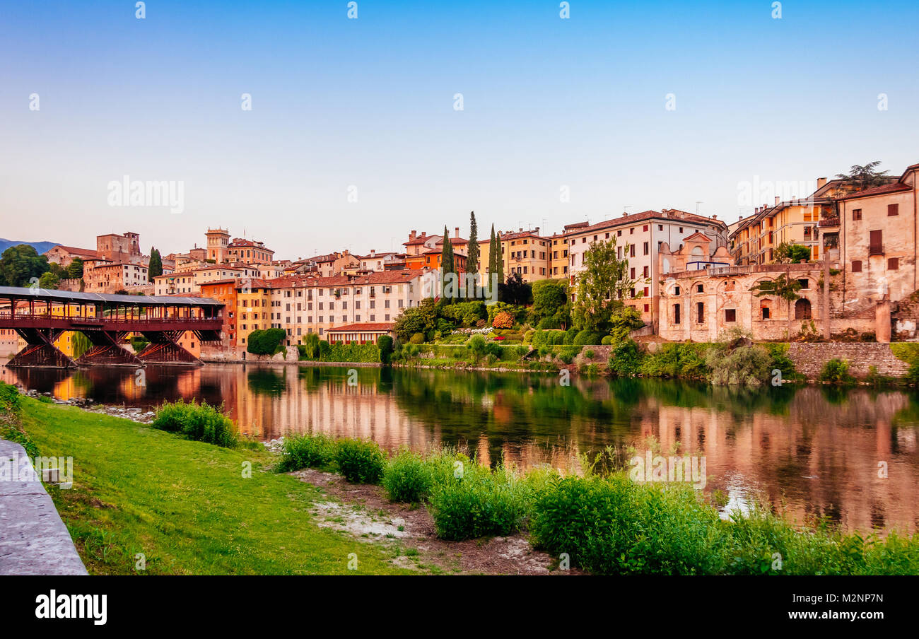 Bassano del Grappa Ponte Vecchio in Veneto Region Northern Italy Stock ...