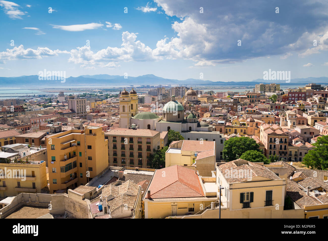View of Cagliari, capital of the region of Sardinia, Italy Stock Photo ...