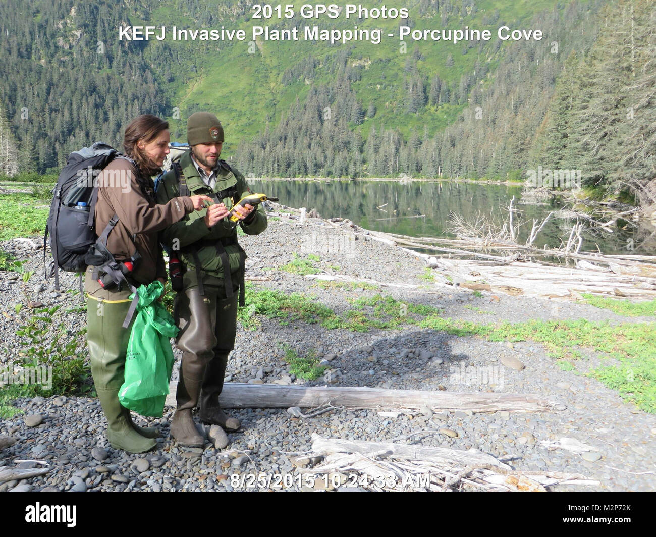 GPS survey in National park Stock Photo - Alamy