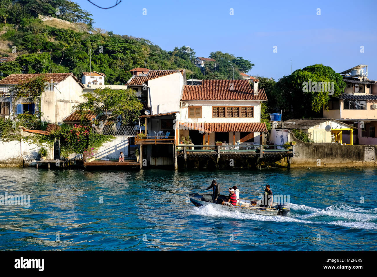 Drone photo of Barra da Tijuca main canal, Canal de Marapendi. Rio de ...