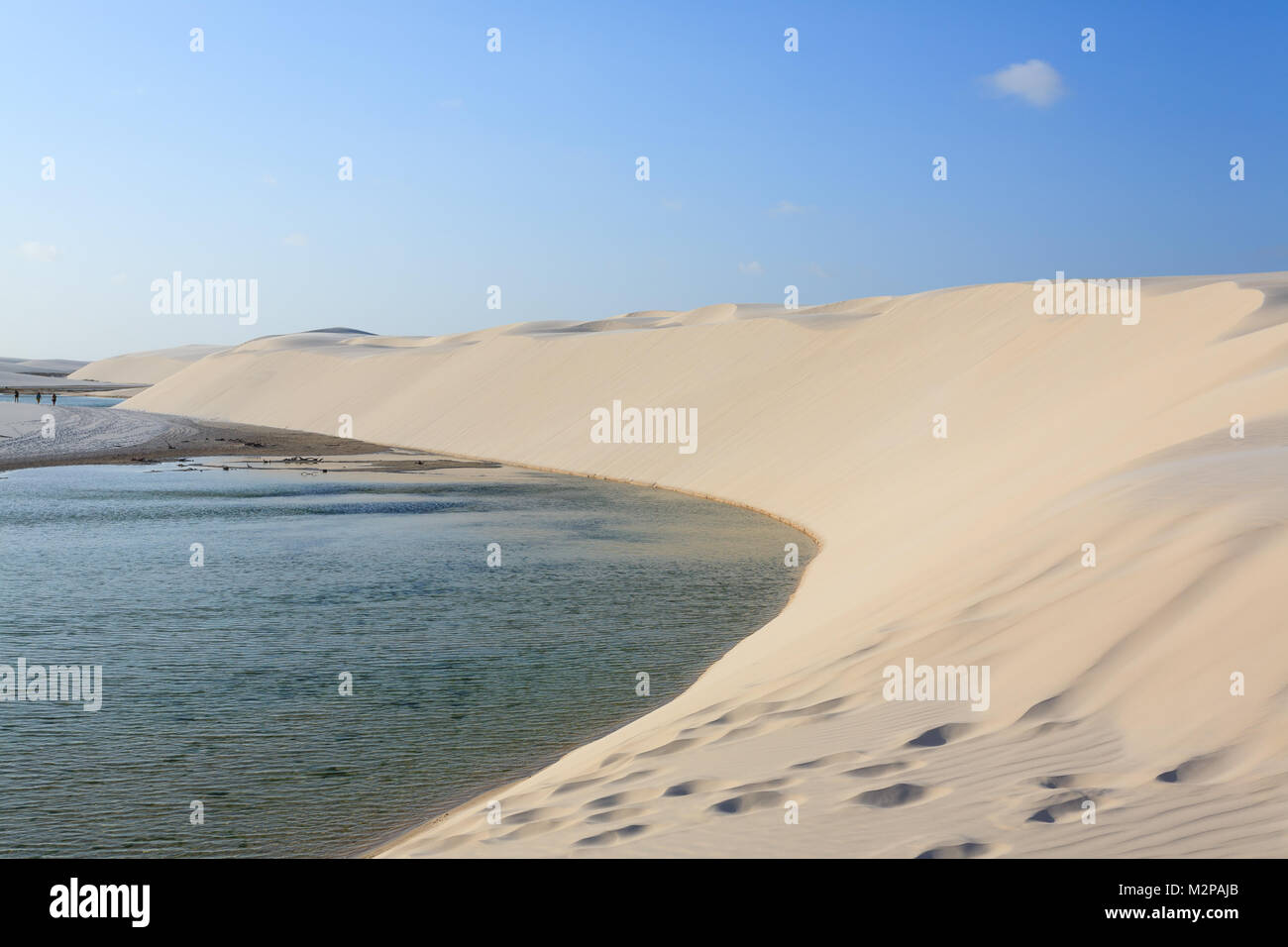 White sand dunes panorama from Lencois Maranhenses National Park ...