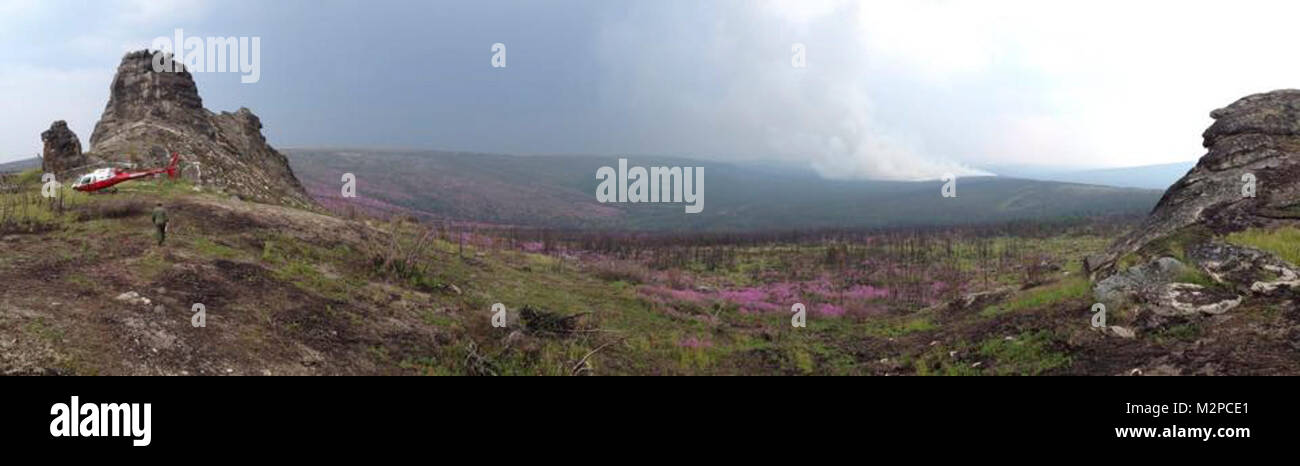 Castle Rock Fire, Denali National Park, panorama Stock Photo - Alamy