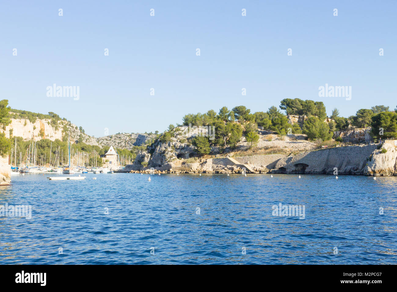Beautiful nature of Calanques on the azure coast of France. Calanques ...