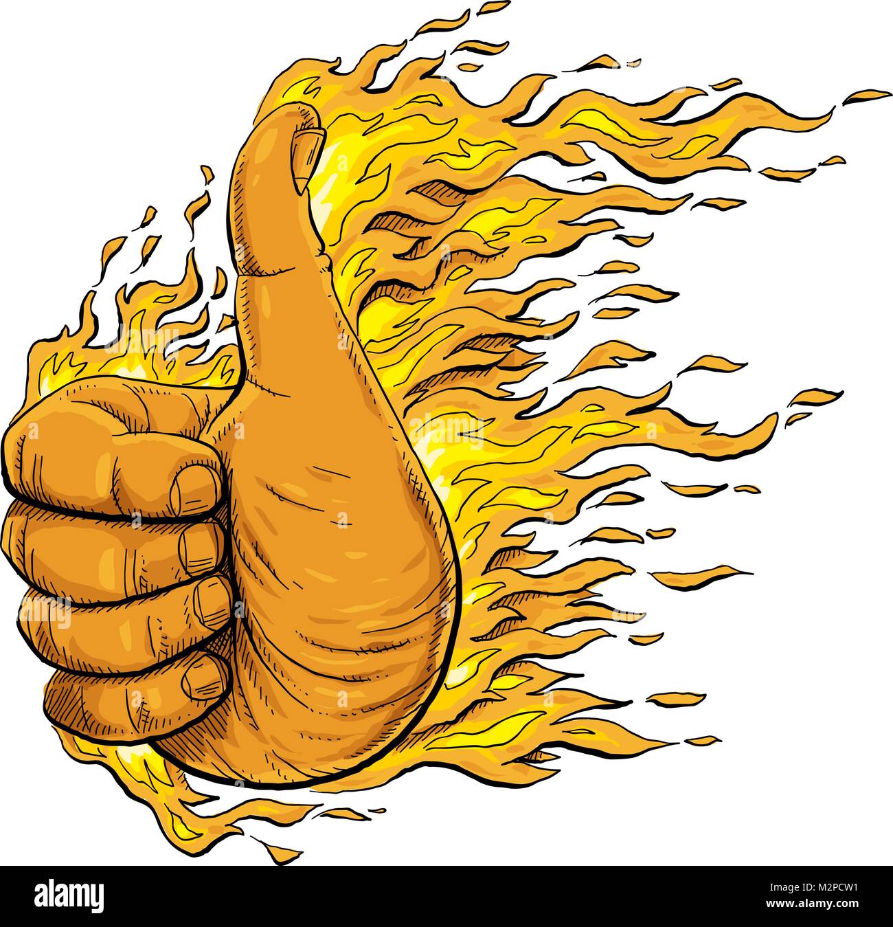 Vector sign hand flame hi-res stock photography and images - Alamy