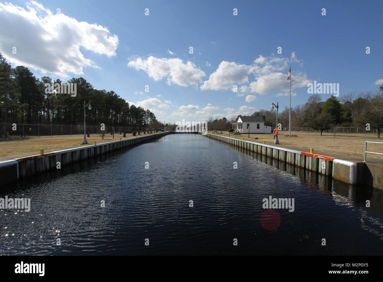 The Deep Creek lock in Chesapeake, Va., sits idle as workers fix steel ...