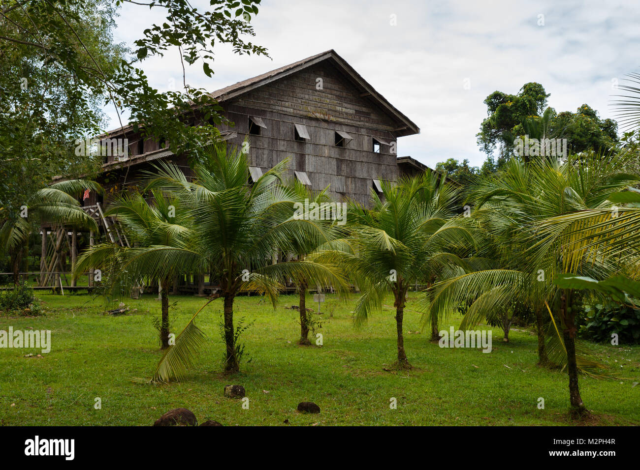 Traditional wooden houses. Melanau Tall in the Kuching to Sarawak ...