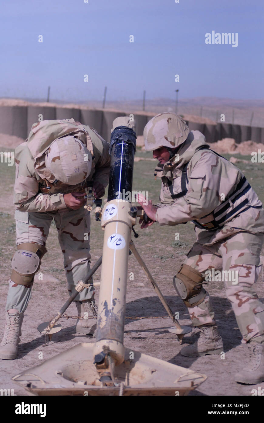 Emplacing the mortar system. CONTINGENCY OPERATING SITE MAREZ, Iraq ...