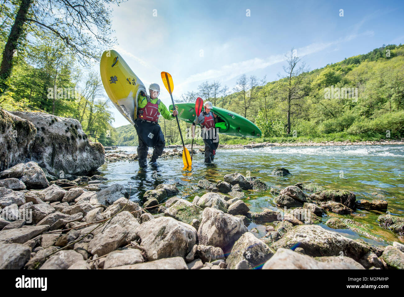 The canoe and kayak coach Ben Matthews (right) after kayaking with a ...