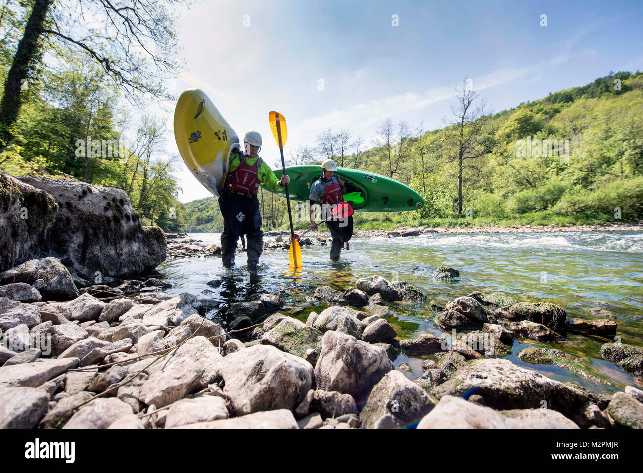 The canoe and kayak coach Ben Matthews (right) after kayaking with a ...