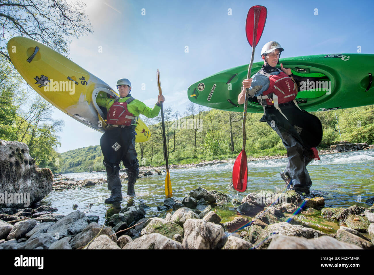 The canoe and kayak coach Ben Matthews (right) after kayaking with a ...