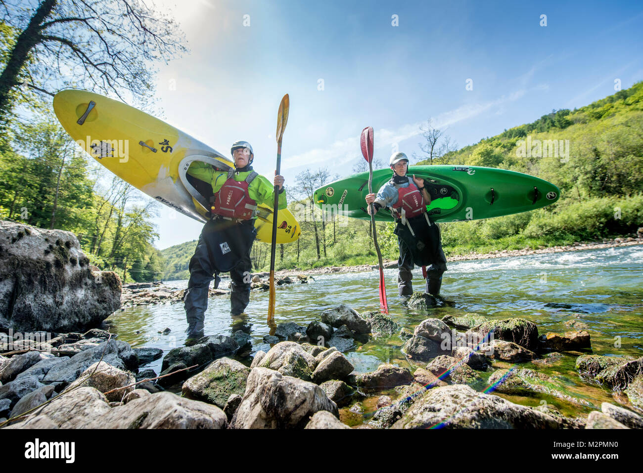 The canoe and kayak coach Ben Matthews (right) after kayaking with a ...