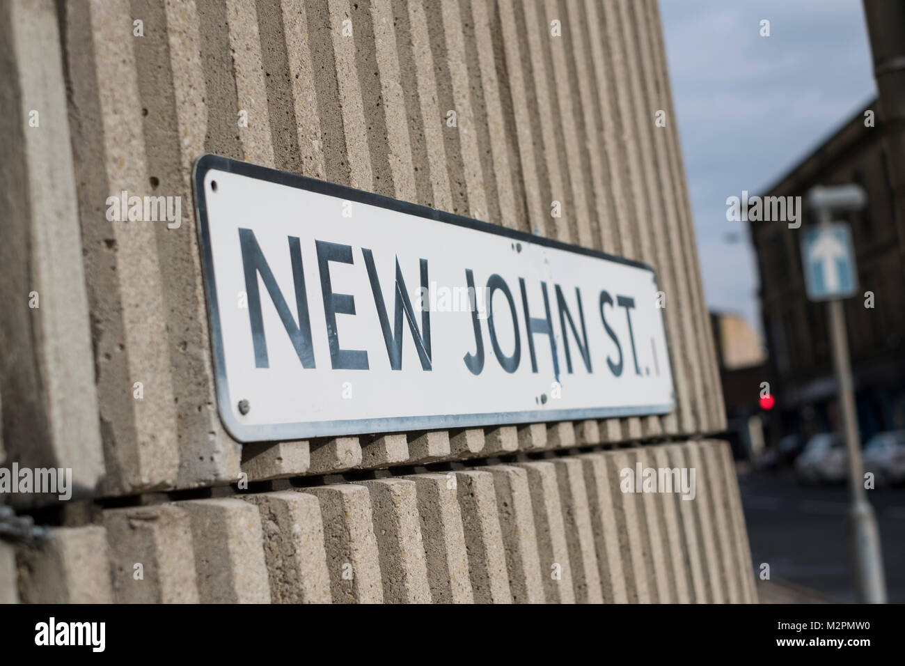 New John Street, Bradford, sign on the side of the Highpoint building ...