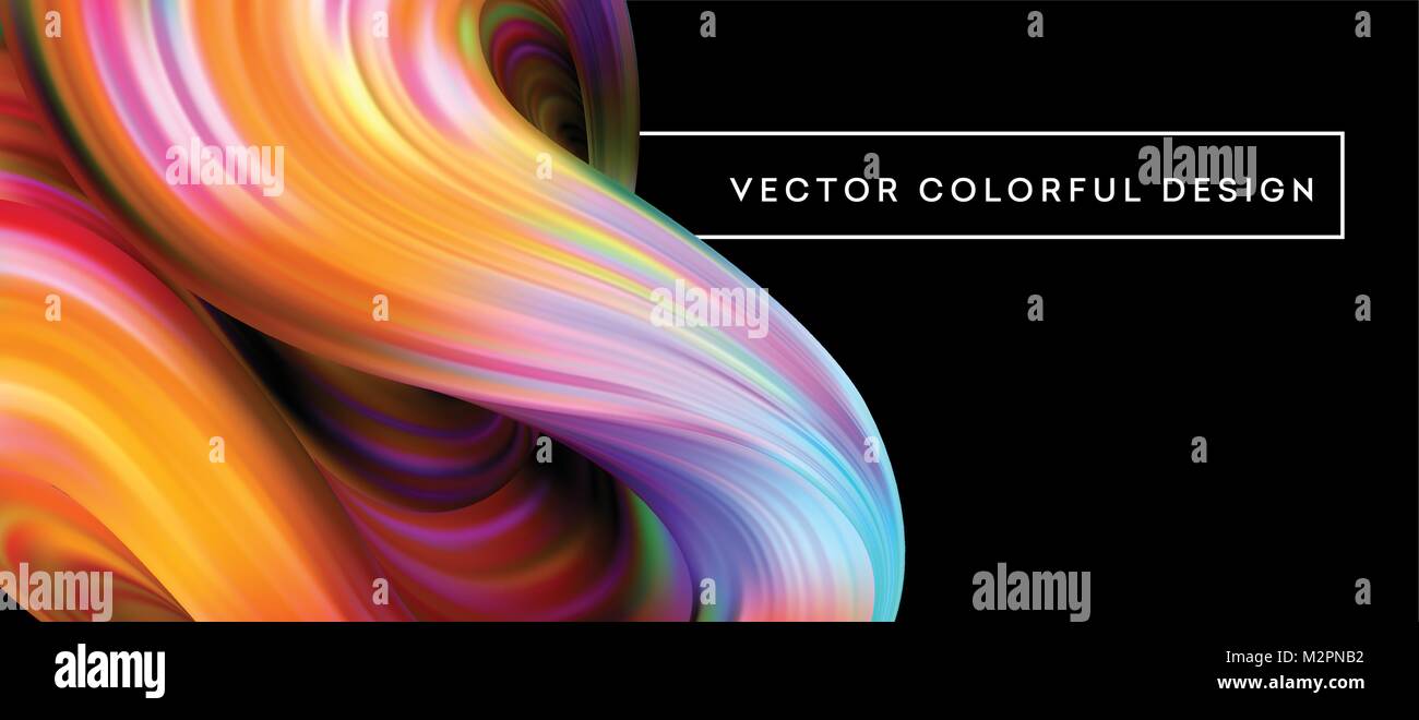 3d Abstract colorful fluid design. Vector illustration Stock Vector ...