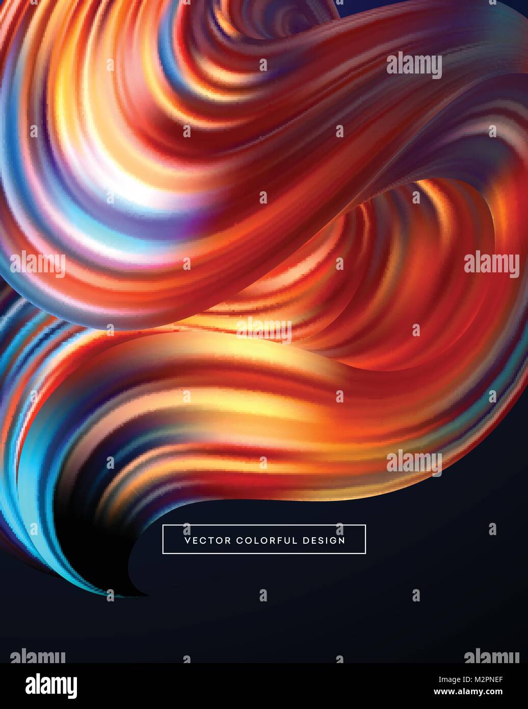 3d Abstract colorful fluid design. Vector illustration Stock Vector ...