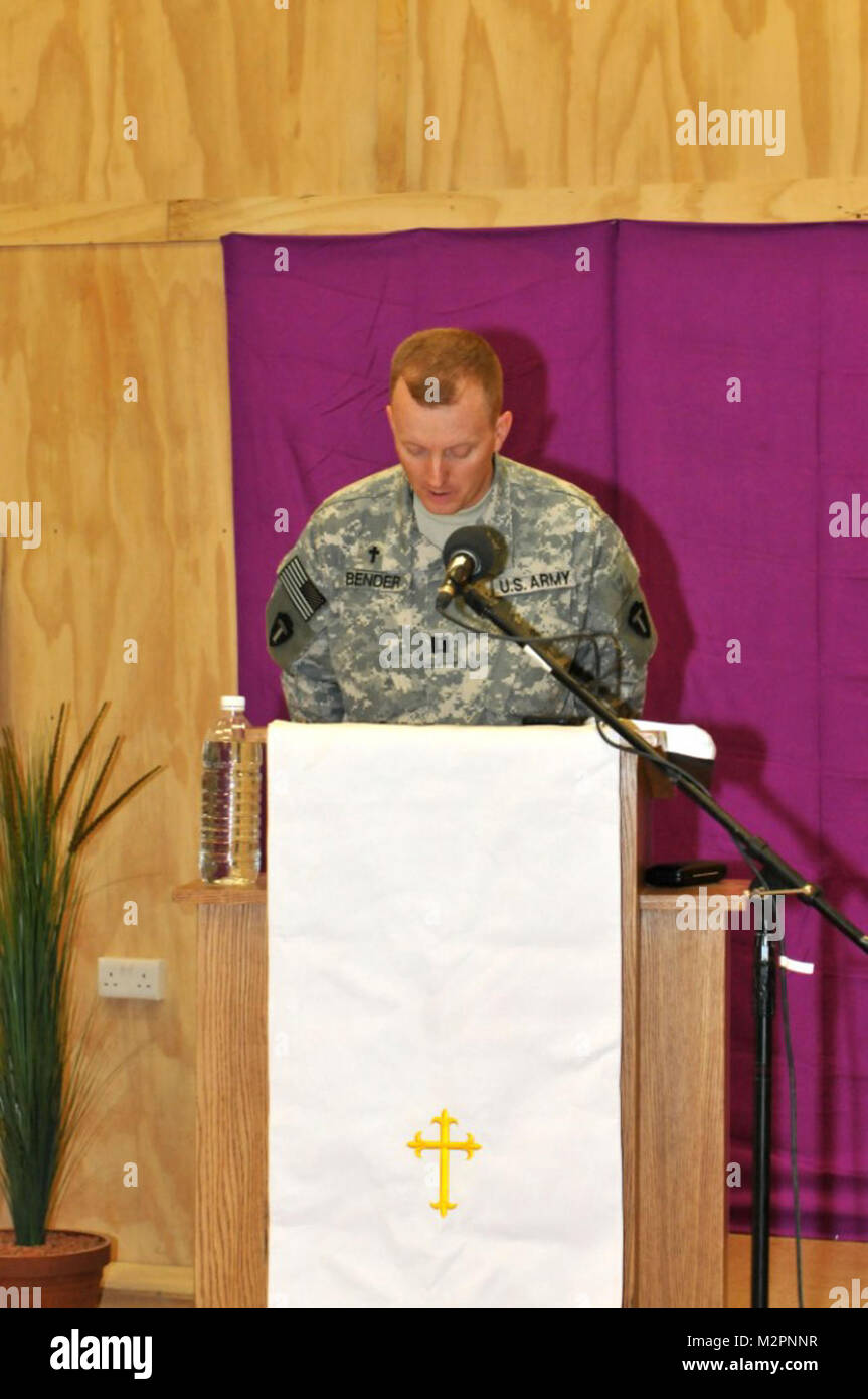 BASRAH, Iraq – Capt. Harold B. Bender, deputy division chaplain for the ...