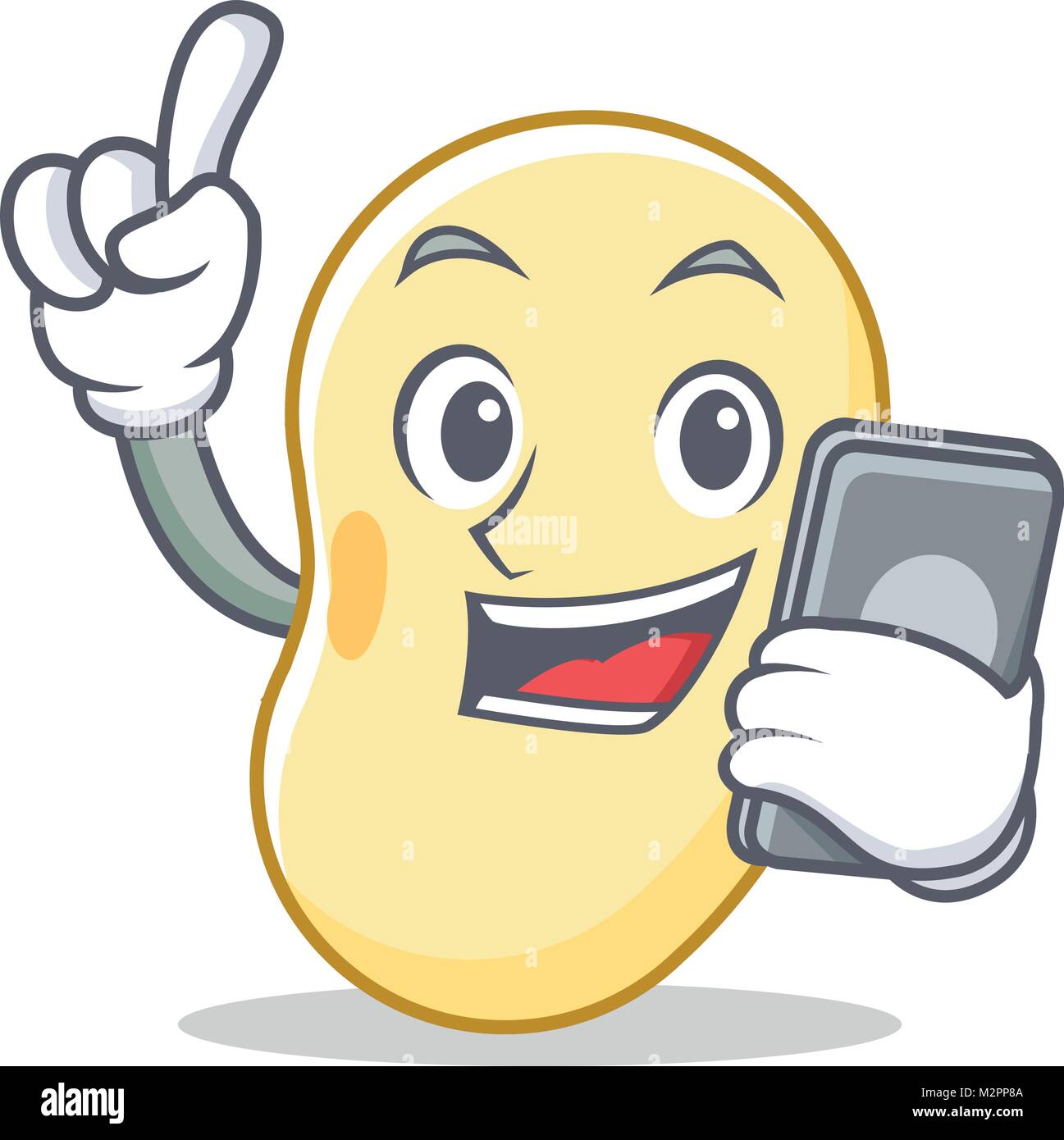 With phone soy bean character cartoon Stock Vector Image & Art - Alamy