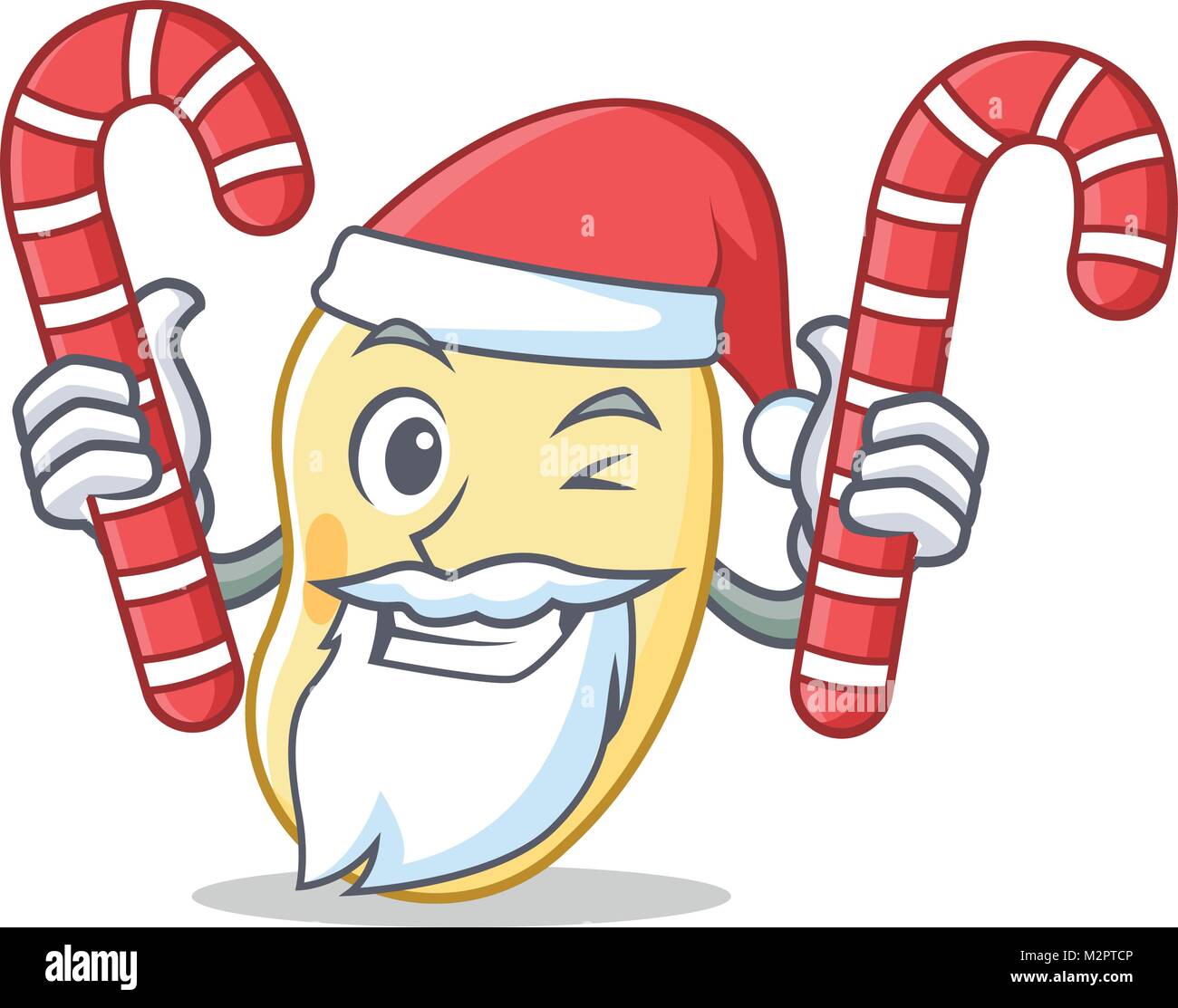 Santa with candy soy bean mascot cartoon Stock Vector Image & Art - Alamy