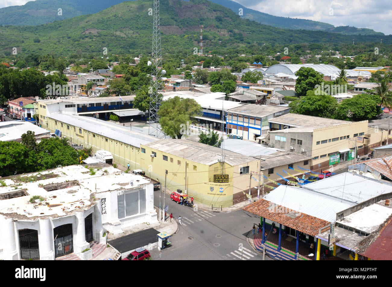 The overhead view of the Salvadoran Army's Fifth Brigade compound in ...