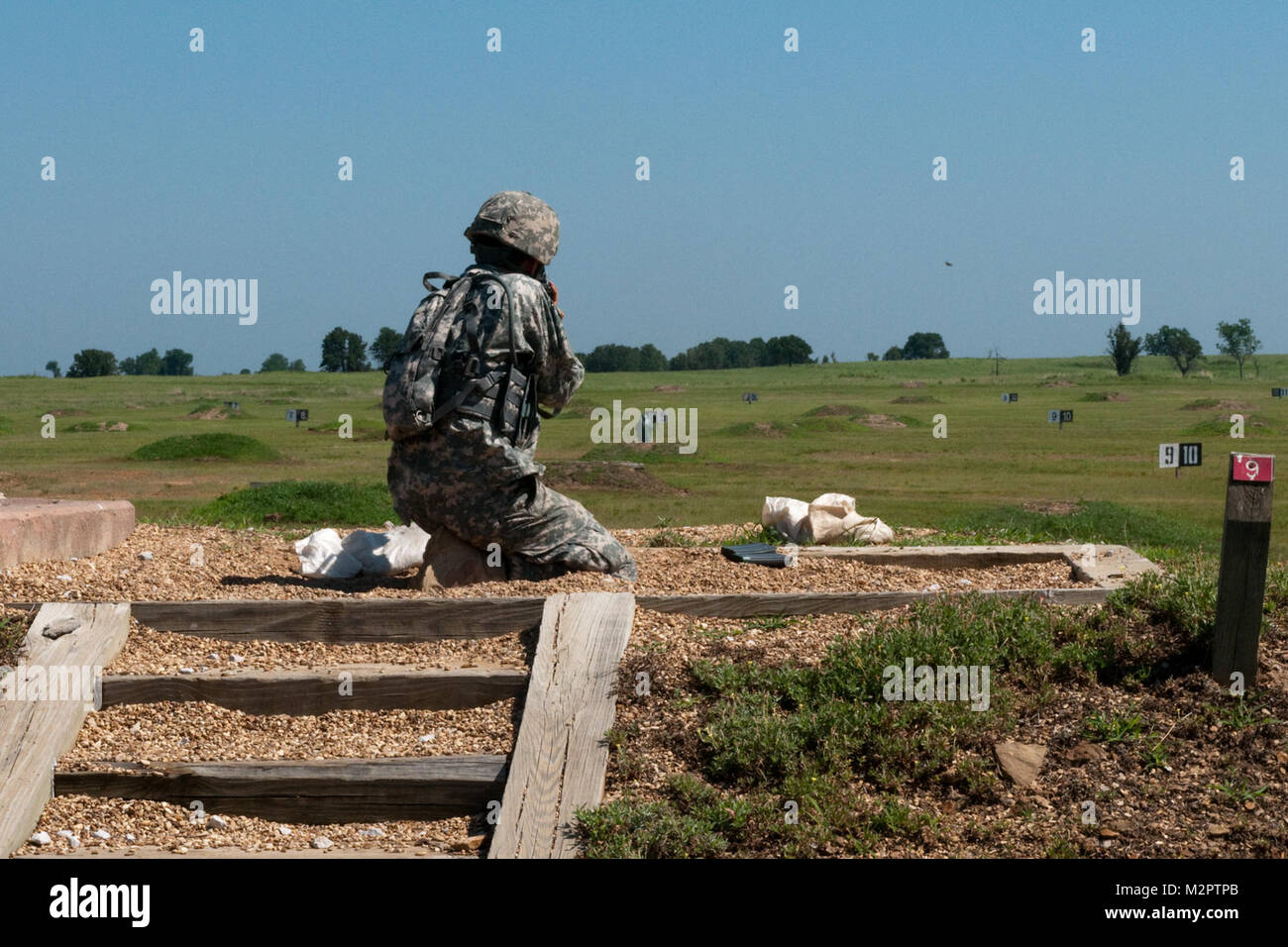 A Soldier with the 120th Engineer Battalion, 90th Troop Command ...