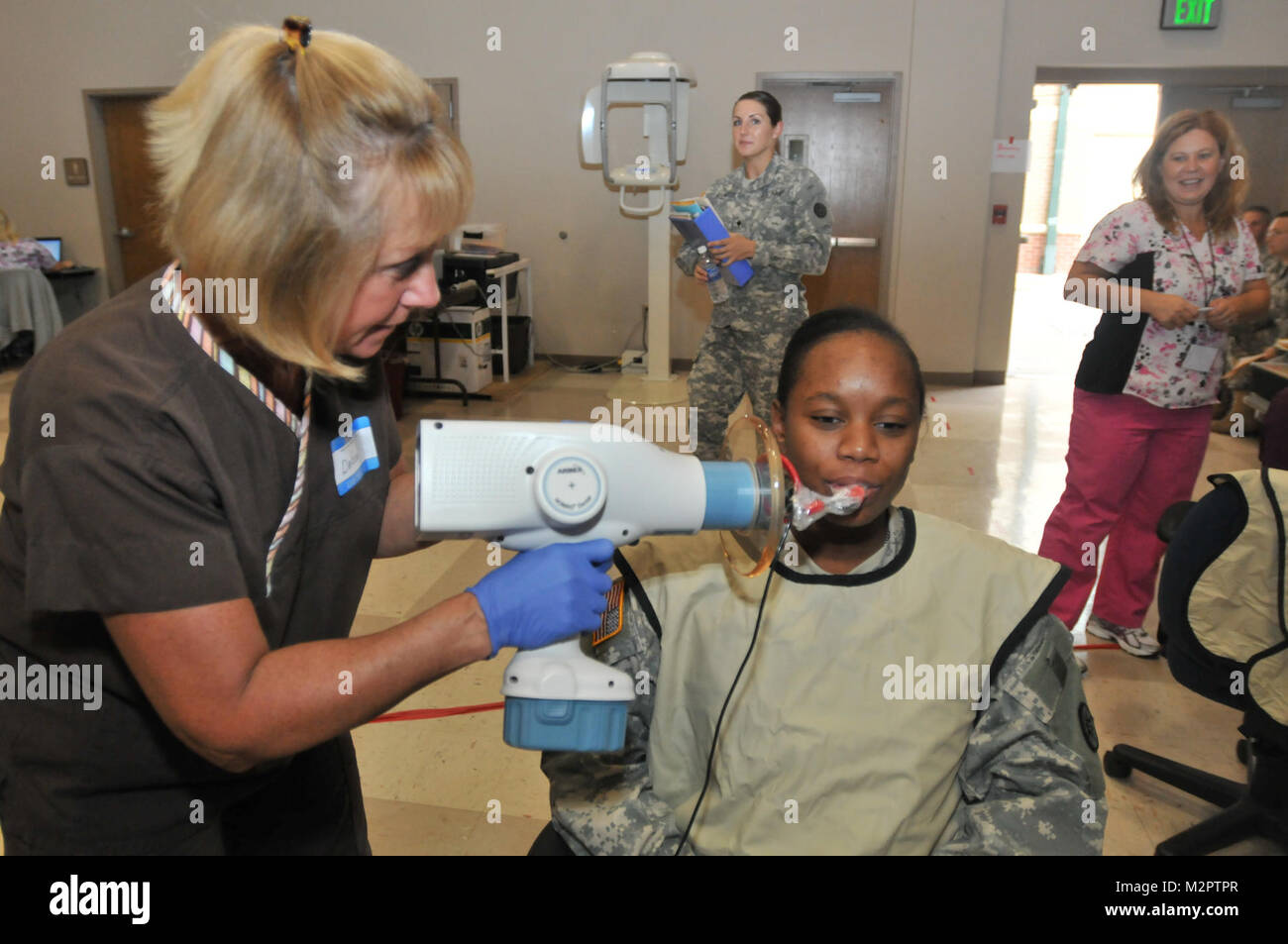 A Soldier with the 316th ESC gets a dental x-ray 14 Oct., during the ...