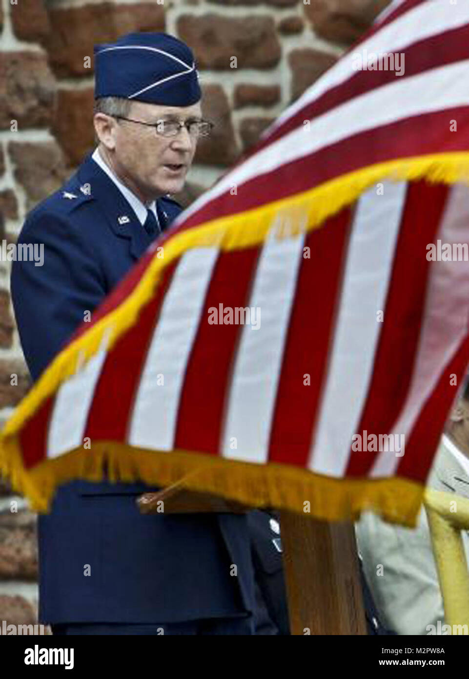 Brigadier General Gregory Ferguson speaks during the 45th infantry ...