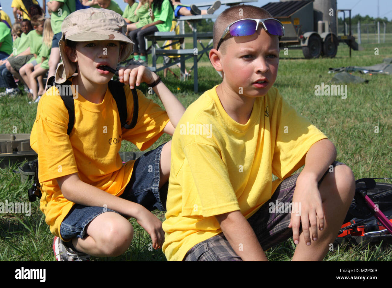 Campers at the Oklahoma National Guard Kids Kamp 2011 take aim during ...