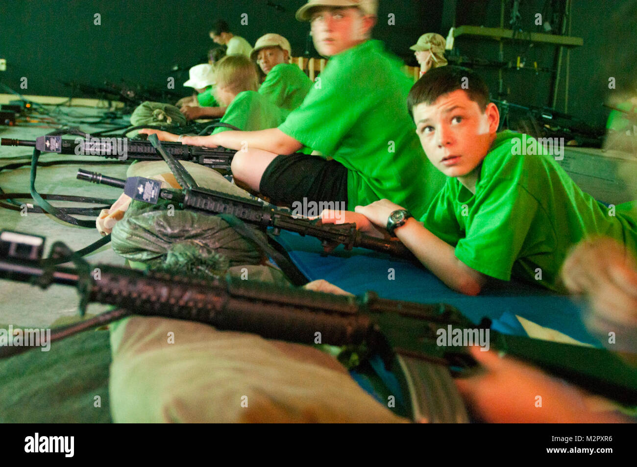 Campers get the opportunity to use the combat skills trainer at Camp ...