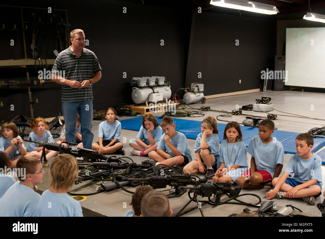 Campers get the opportunity to use the combat skills trainer at Camp ...