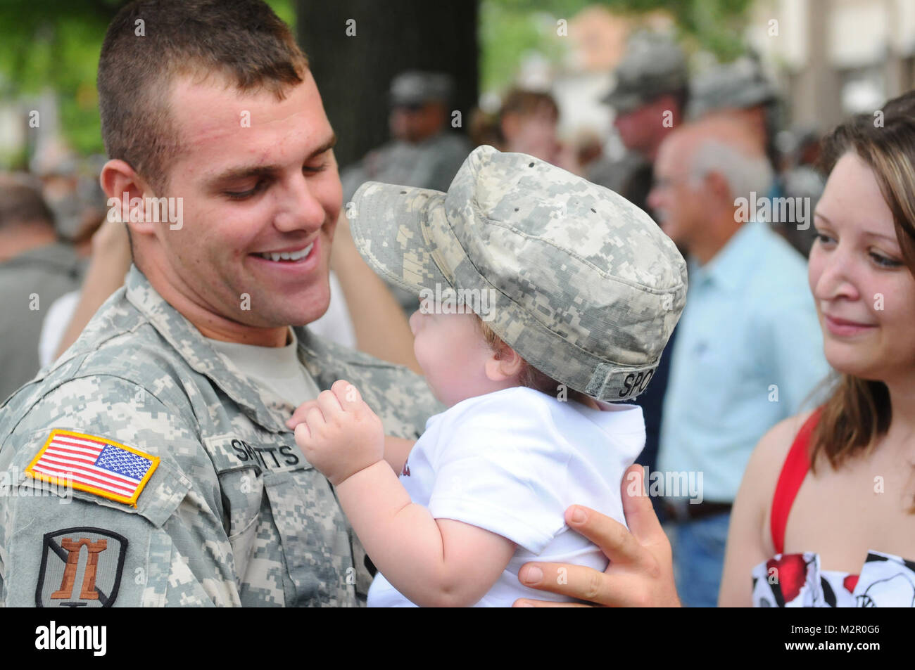 During the welcome home ceremony for the 112th Engineer Battalion Spc ...