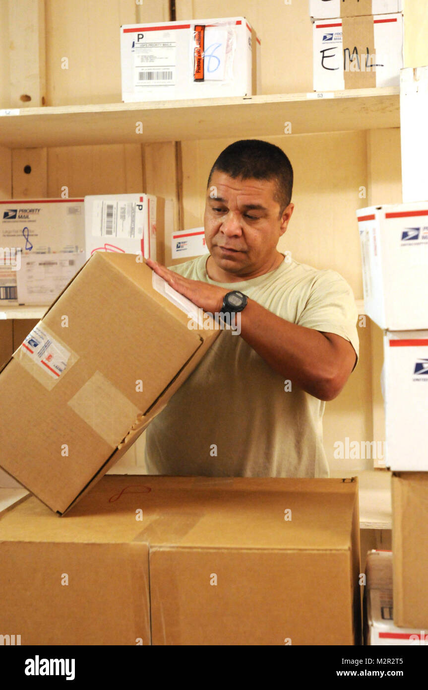 Sgt. John P. Patton, the battalion mail clerk for Headquarters and ...