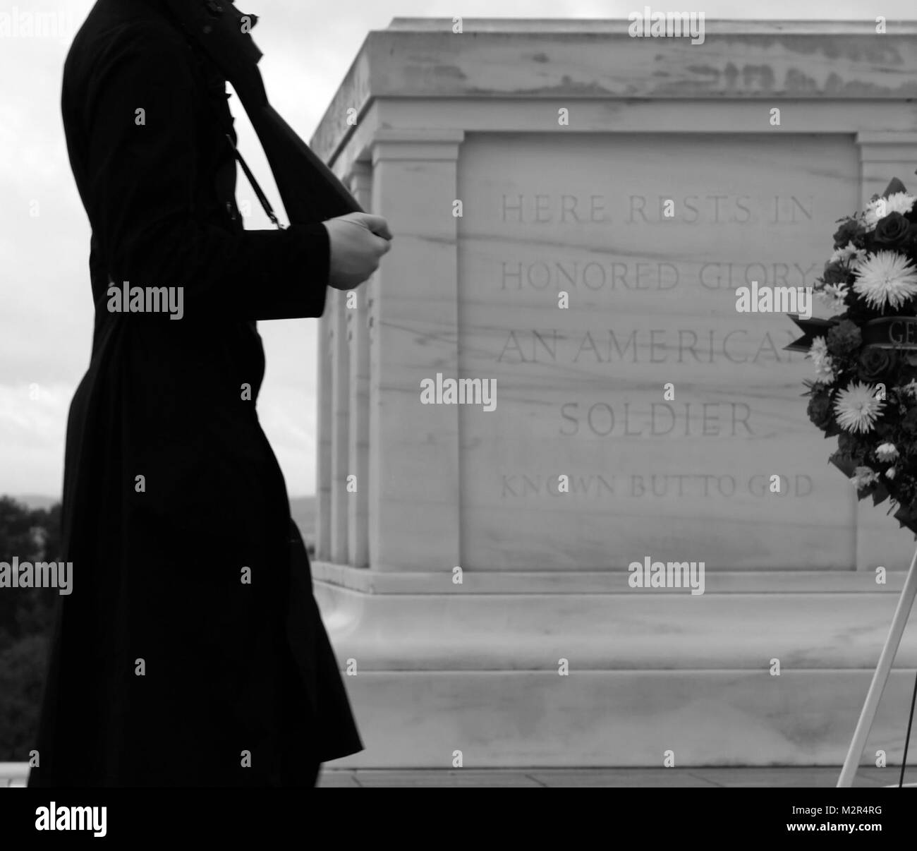 A Tomb Sentinel from the Old Guard passes in front of the Tomb of the ...