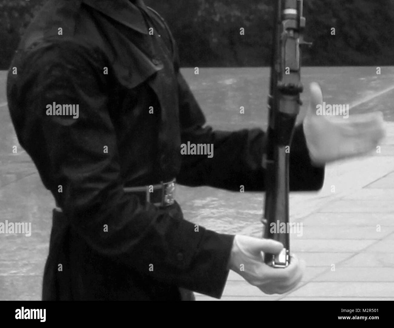 A Tomb Sentinel from the Old Guard begins the Changing of the Guard ...