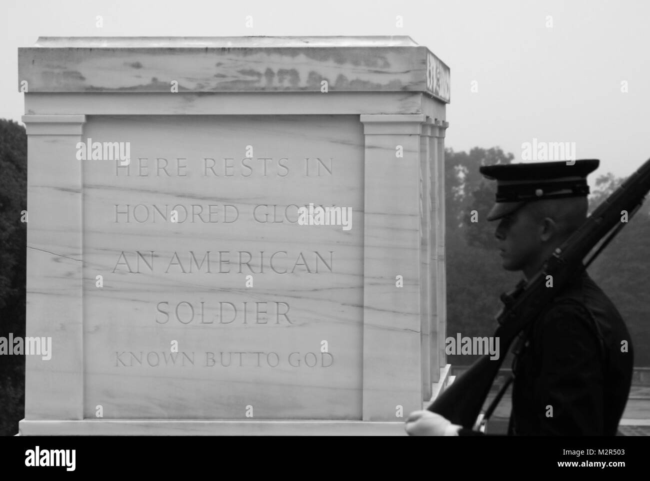 A Tomb Sentinel from the Old Guard passes in front of the Tomb of the ...
